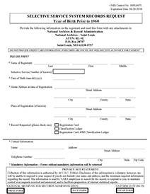 Printable Forms | Selective Service System : Selective Service System