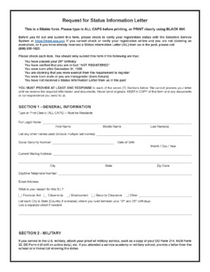 Printable Forms : Selective Service System